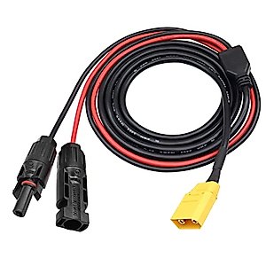 YACSEJAO Solar Connector to XT90 Cable 16AWG 1.8M/5.9FT Solar Panel Adapter to XT90H Male Extension Cable Solar Chharge Cable for XT90 Input Port Portable Power Station & Solar Generator