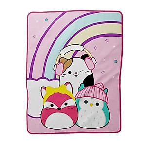 Squishmallows Kids Bedding Super Soft Micro Raschel Throw, 46 in x 60 in, By Franco, Prints may vary as on cloud nine pattern/do not disturb pattern