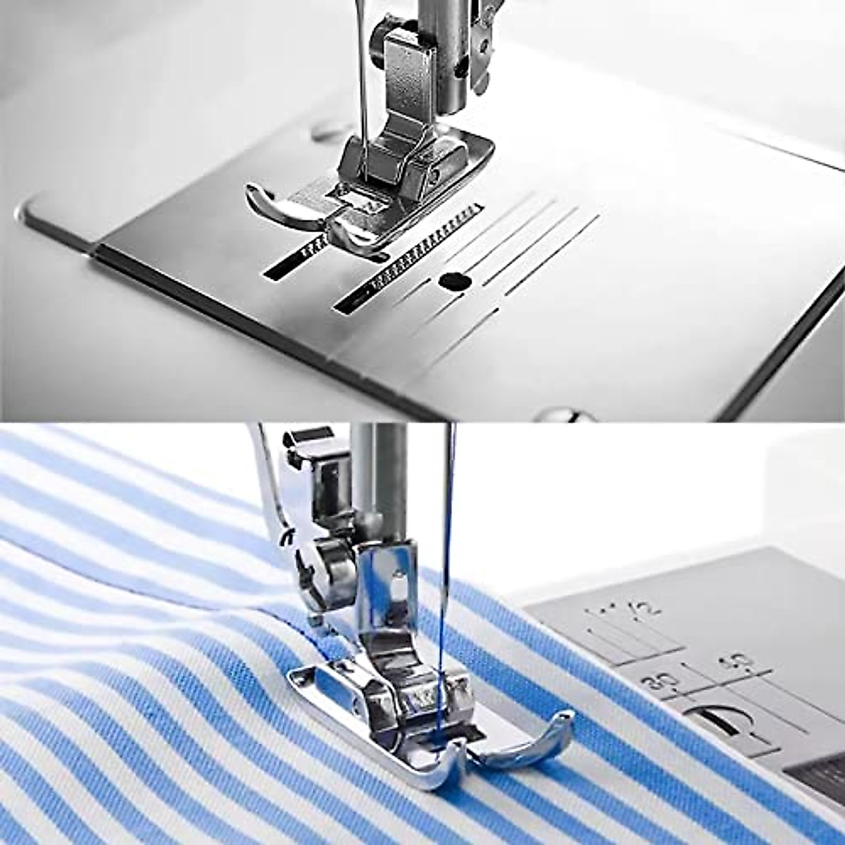 TISEKER 2 Pieces Zig Zag, Straight Stitch Presser Foot Universal General Purpose Zigzag Snap On Foot for Singer, Brother, Janome, Kenmore, Babylock, Toyota, Etc Domestic Sewing Machines