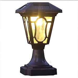 HIZLJJ Solar Pillar Light Outdoor Patio Light Waterproof Wall Light Outdoor Door Post Light Home Villa Garden Gate Light (2 Pack)