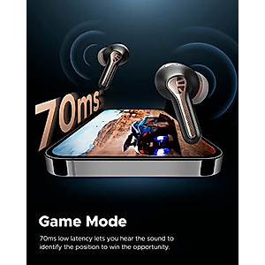 SoundPEATS Capsule3 Pro Wireless Earbuds with Hi-Res and LDAC, 43dB Hybrid Active Noise Cancelling Bluetooth 5.3 Earphones with 6 Mics for Calls, 52 Hours of Playtime, Transparency Mode, Game Mode