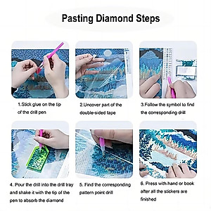 Diamond Painting Kits for Adults,Large 5D DIY Cute Panda Diamond Art Kits Beginners Full Round/Square Diamond Painting Rhinestone Embroidery Cross Stitch Gem Art for Home Decor Gift 60x120cm/24x48in