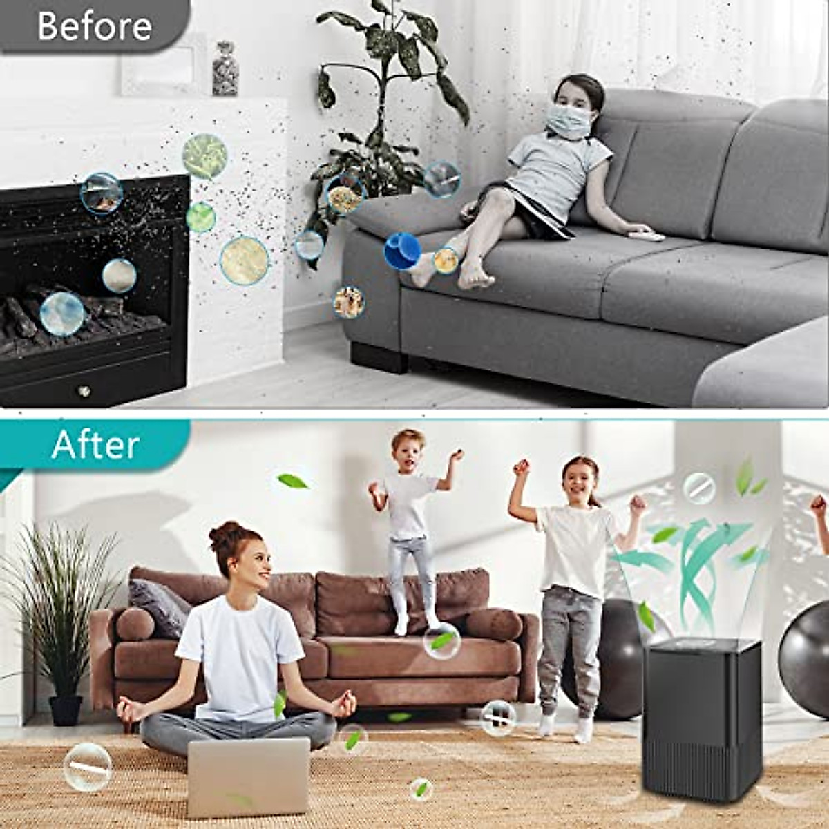 Air Purifiers, H13 TURE HEPA Pet Purifiers for Home Large Room with 4 Stages Air Filtration & 4 Modes, Air Quality Display, Air Cleaners Remove Up to 99.97% Dust Pollen Smoke Dander