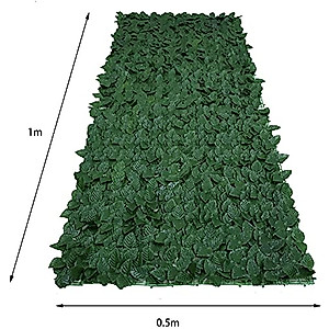 HACSYP Expandable Faux Privacy Fence Artificial Ivy Privacy Fence | Green Plastic Leaf Fence Panels UV Fade Protected Privacy Screening Garden Fence for Balcony Patio (Size : 0.5×1m)