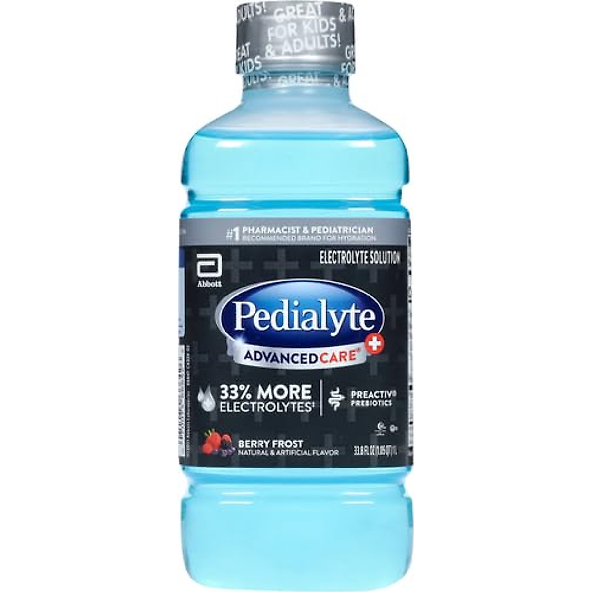 Pedialyte AdvancedCare Plus Berry Frost, 33.8 Fl Oz Bottle