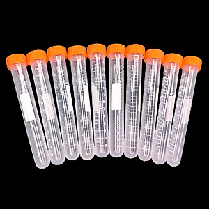 Bipee Conical Centrifuge Tubes 15mL, 100PCS Pack Sterile Plastic Test Tubes with Screw Caps, Polypropylene Container with Graduated and Write-on Spot, Non-Pyrogenic, DN/RNase Free