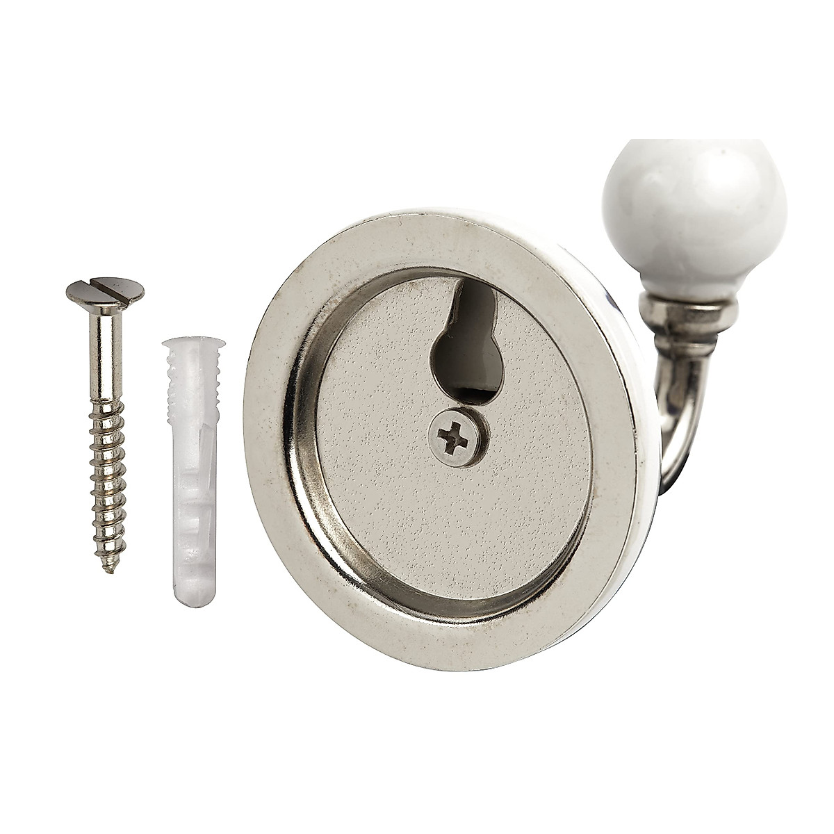 KnobKnob Set of 4 Handmade Coat Hooks | 4 Different Color Design Ceramic Towel Hooks | Wall Hooks Ideal for Any Home, Kitchen, Bathroom or Office | Antique Ceramic Hook Sets are Available (Blue)