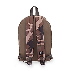 Everest Basic Color Block Backpack, Olive/Camo, One Size