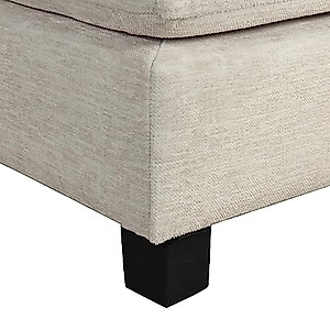 HAUSHECK 4 Pieces Sofa with Ottoman & Right Side Chaise, U Shaped Sectional Couches Living Room Furniture Set, 91.3" D x 122.1" W x 25.6" H, White