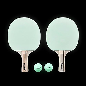 Franklin Sports LED Table Tennis Net and Glowing Paddles and Balls Oval, Black, One Size