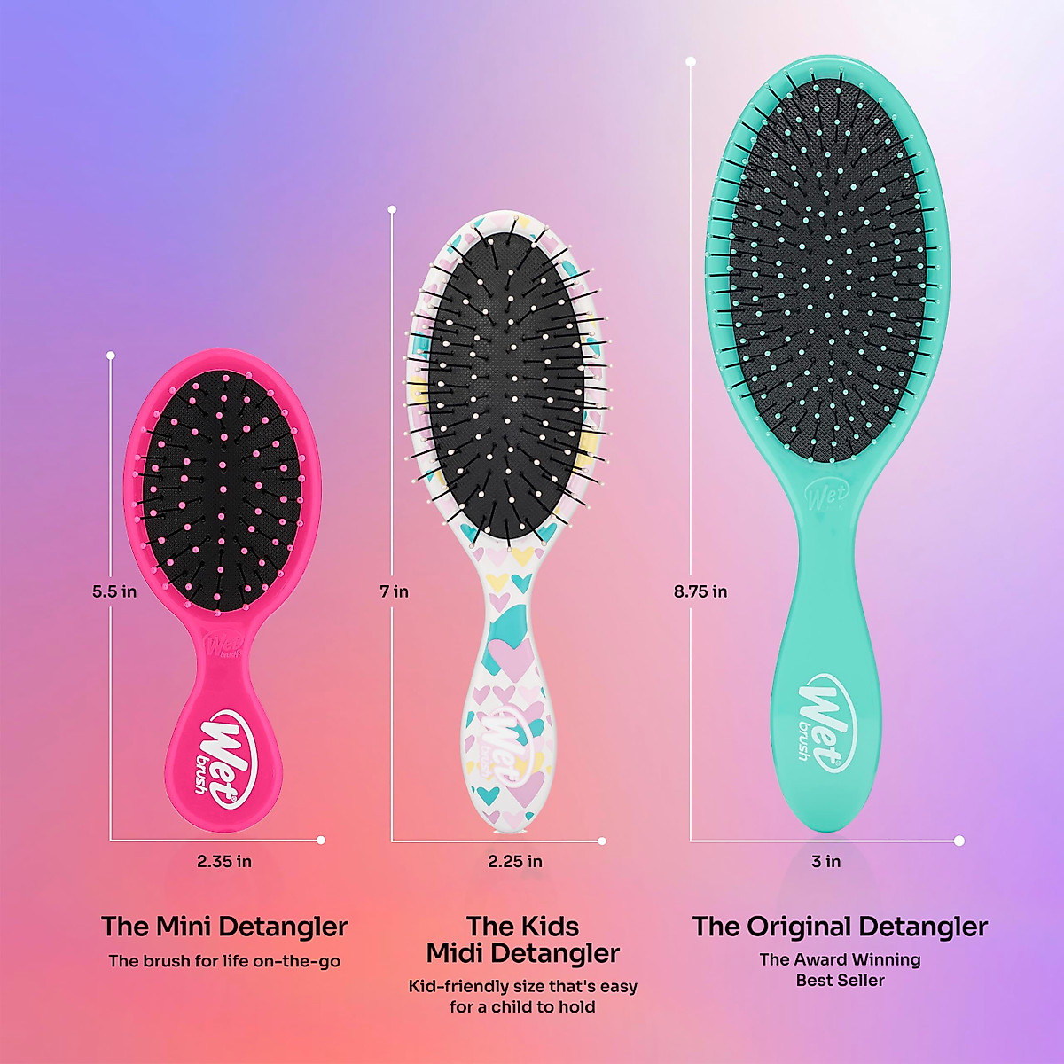 Wet Brush Hair Brush Kids Detangler - Detangling Knots, Snag-Free, Anti-Static Brush, Intelliflex Bristles, No pain, Split-Ends & Hair Breakage, Chevron Print, Easy Hold, Child-Friendly Size