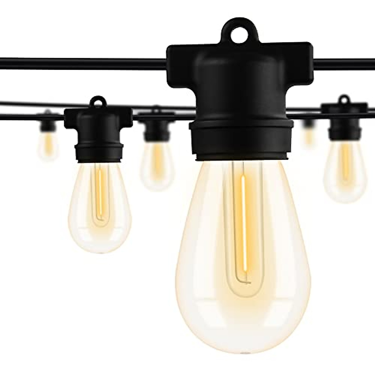 Solibting Outdoor String Lights Patio Lights 24Ft with 10 LED Dimmable Edison Waterproof Shatterproof Bulb and Commercial Grade Weatherproof Strand Heavy-Duty Outside Decorative Cafe, Bistro, Party