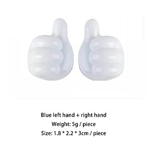 6Pcs Multifunctional Clip Holder Thumb Hooks Wire Organizer Wall Hooks Hanger Strong Wall Storage Holder for Kitchen Bathroom (Transparent)