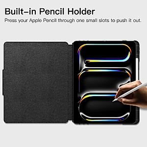 ZtotopCases for New iPad Pro 13 Inch Case 7th Gen M4(2024)/ Pro 12.9 Inch 6th/5th/4th Generation 2022/2021/2020, [6 Magnetic Stand Angles] Protective Cover with Pencil Holder, Auto Wake/Sleep, Black