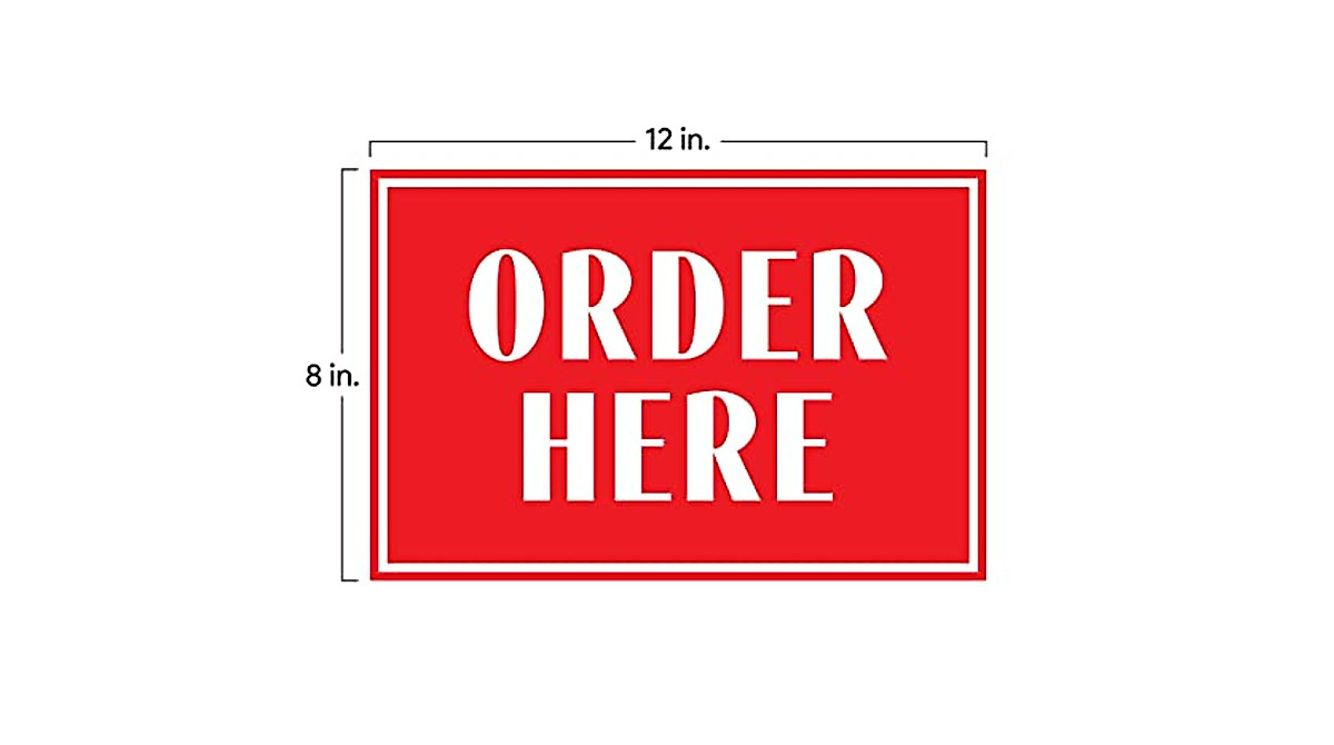 Order Here Pick Up Here Sign Stickers Set for Food Trucks & Shops