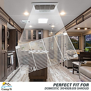 Camp’N – Dometic Compatible RV A/C Replacement Grille-Replaces Dometic 3104928.019 Includes Grill and 2 Replacement Foam Air Filters