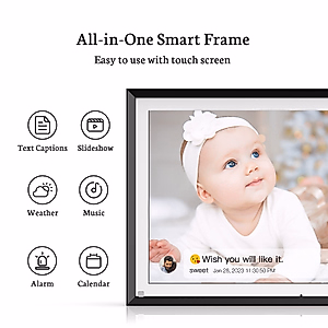 BSIMB 15.6 Inch FHD 64GB Extra Large WiFi Digital Picture Frame, Smart Photo Frame 1920x1080 IPS Touchscreen, Motion Sensor, Send Picture from Anywhere, Gift for Mother's Day