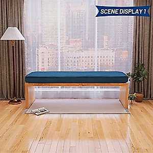 sutailocus Bench Cushion Double Piping Outdoor Bench Cushion,Custom Bench Cushions for Indoor/Outdoor Furniture, for Window/Piano/Porch Swing/Dining/Kitchen Bench (30x14x3, Indigo)