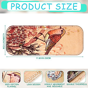 Newwiee 48 Pcs Reusable Toilet Paper Washable Cotton Cloth 12 x 4.3 Inches Paperless Towels Roll Reusable Bidet Towels 2 Sided Flannel Paper Towels Cloth Absorbent Paper Towels Roll No Waste (Bird)