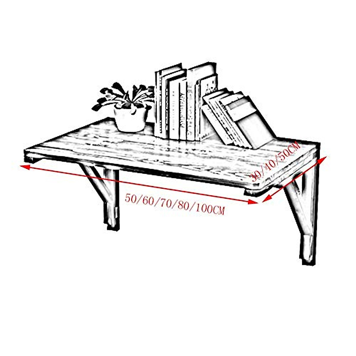 PIBM Stylish Simplicity Shelf Wall Mounted Floating Rack Table Laptop Stand Desk Solid Wood Multifunction Easy to Fold Easy to Clean Save Space,13 Sizes, a , 100x30CM