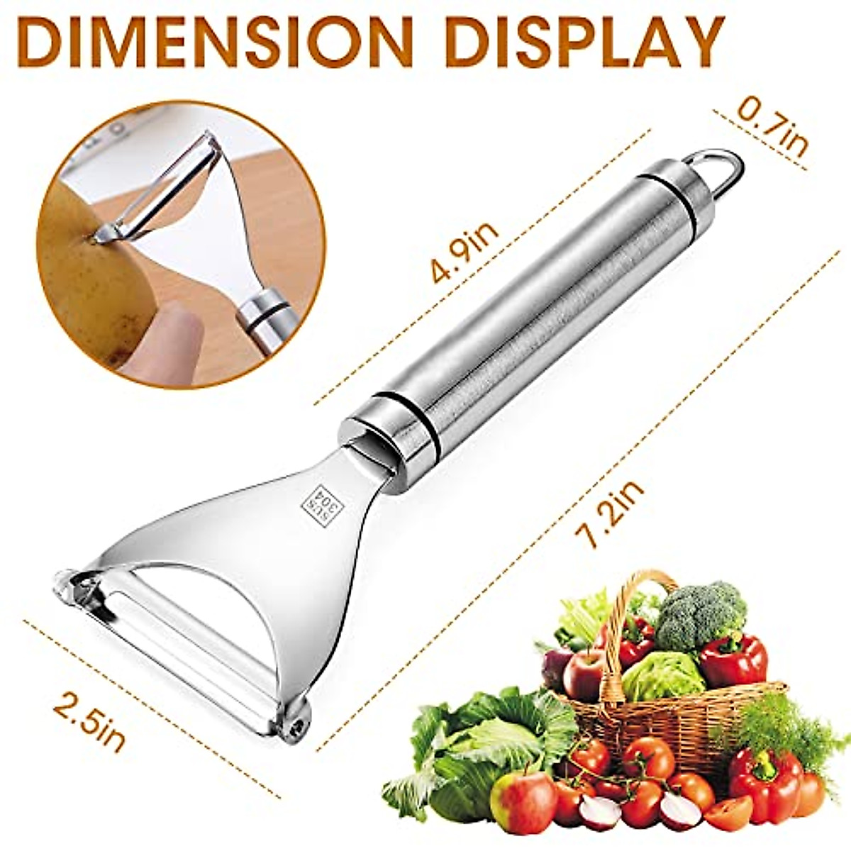 MEKBOK Vegetable Fruit Peeler - Ultra Sharp Stainless Steel Peeler for Potato Apple Carrot and Veggies