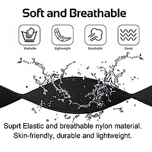 Olytop Elastic Bands for Galaxy Watch 5/4 Bands 44mm 40mm/5 Pro Band, Galaxy Watch 4 Classic Bands 46mm 42mm/Active 2 Women Men, 20mm Stretch Nylon Replacement Strap(Black+Grey)