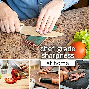 Hutsuls Brown Leather Strop with Compound - Get Razor-Sharp Edges with Stropping Kit, Green Honing Compound & Vegetable Tanned Two Sided Knife Sharpener Step-by-Step Guide Included