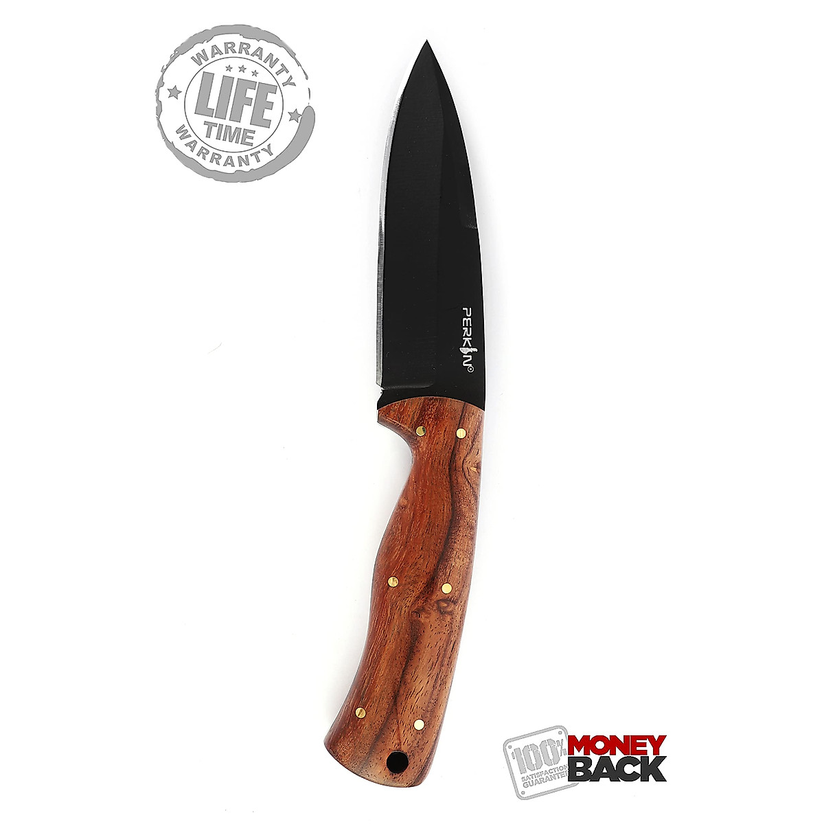 Perkin Hunting Knife With with Leather Sheath Full Tang Fixed Blade Knife Bushcraft Knife - Bush700