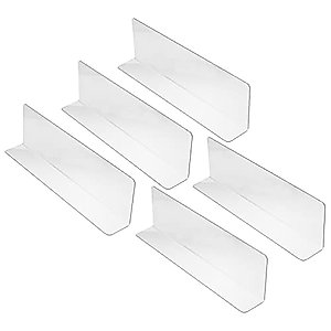 POPETPOP Shelf Dividers for Store, Clear Acrylic Shelf Divider for Clothes Organizer Purses Separators for Shop Home Kitchen Cabinets Organizer 5pcs