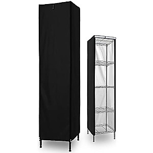 Sealcover 5 Tier Wire Shelving Cover, W12*D12*H50 High Density Rack Cover, Black Storage Shelf Wire Cover, Storage Rack Cover Used to Cover Sundries.