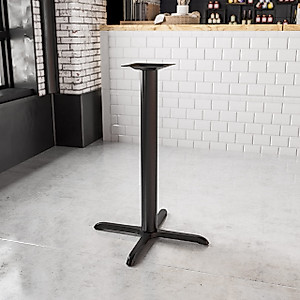 Flash Furniture Beverly 33'' x 33'' Restaurant Table X-Base with 4'' Dia. Bar Height Column, Black, Set of 1