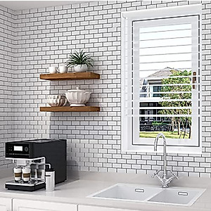 ROOREVO Floating Shelves Wall Mounted, Wood Wall Shelves , Rustic Wall Decor for Bathroom, Bedroom, Living Room, Kitchen，Set of 2……