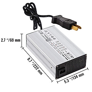 VEVOR Golf Cart Battery Charger 36V Club Car Charger 18A Golf Cart Electric Charger Splayed Plug/LED Club Car Battery Charger Aluminum Shell Power Wise Golf Cart Battery Charger for Ez Go Yamaha