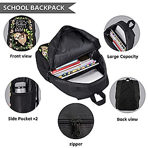 SENROLAN Sloth Backpack Set Sloth Backpacks+Lunch Bag With Holder+Pencil Case 3 Pieces Branch School Book Bag Travel Hiking For Girls Boys Men Women …