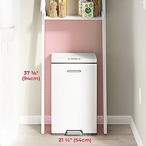 Ballucci Over The Toilet Storage Shelf, 2-Tier Over Toilet Bathroom Organizer, Bath Towel Rack and Behind Toilet Organizer Leaning Shelf, Modern Bathroom Decor Ladder Shelves, White