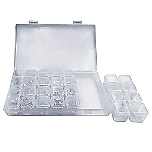 EKAMSS 28 grid multi-function storage box accessories can be opened separately 4 rows suitable for collection (transparent), 43x3x14, 01222
