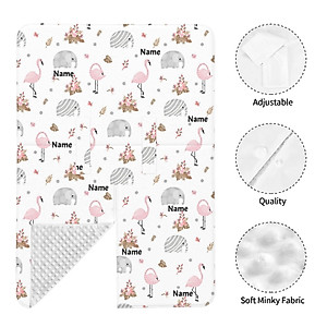 Personalized Baby Car Seat Cover Custom Name Childish Boho Elephant Flamingo Infant Carseat Canopy Multi-Use for Newborn Stroller Nursing Breastfeeding Cozy Soft Gift