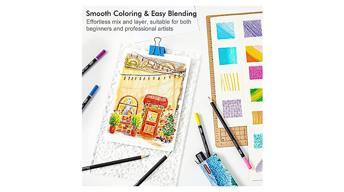 80 Colored Pencils Set for Creativity - Shuttle Art Soft Core Pencils