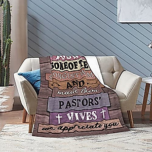 BUUGVIIL Pastor's Wife Appreciation Gifts Religious Gifts for Pastors Wife Throw Blankets for Couch Sofa Bed Warm Gifts 50*60 in