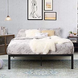 VECELO 14 Inch Metal Platform Bed Frame,Heavy Duty Steel Slat/Noise Free&No Box Spring Needed/Easy Assembly Mattress Foundation, Full Size