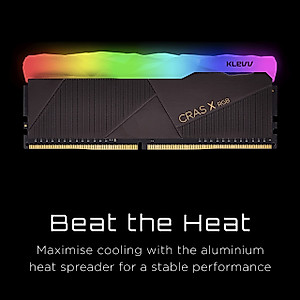 KLEVV CRAS X RGB DDR4 32GB (2x16GB) 3200MHz CL16 1.35V Gaming Desktop Ram Memory SK Hynix Chip XMP 2.0 Ready (KD4AGU880-32A160X)