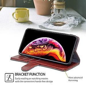 Fansipro Wallet Folio Case for Oppo Reno 2 Z, Premium PU Leather Slim Fit Cover for Reno 2 Z, 3 Card Slots, Good Design, Deep Brown