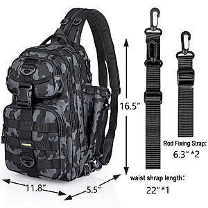 PLUSINNO Fishing Rod and Reel Combos and Fishing Tackle Backpack Storage Bag,Carbon Fiber Telescopic Fishing Rod with Reel Combo,Fishing Gear Bag,Water-Resistant Fishing Backpack with Rod Holder
