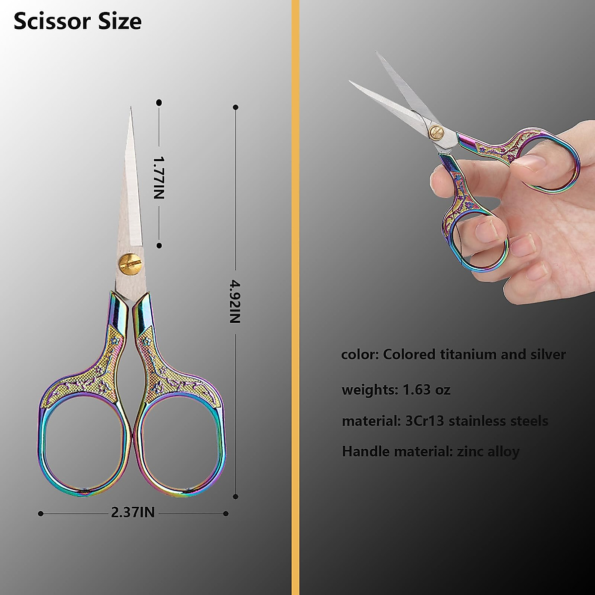 Sewing Scissors Sharp Embroidery Craft Crochet Scissors, 2 Piece Yarn Scissors Set for Needlework Arts & Crafts Crafts DIY Tools