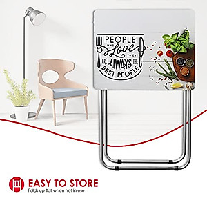 Home Basics TT39161 Foldable TV Tray Table, 19.0 x 15.0 x 26.0, for The Love of Food (White)