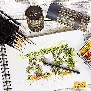 ARTEGRIA Detail Paint Brush Set - 17 Miniature Paint Brushes with Fine Tips Ergonomic Handles Dagger Brush for Small Scale Models Warhammer 40k DnD Paint by Numbers for Adults - Acrylic Watercolor Oil