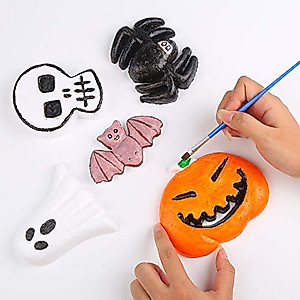 KIMOBER 30pcs Halloween Foam Decoration Kit,White Polystyrene Strofoam Hanging Ornament Set for Halloween Party Favors