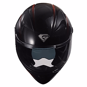 KYPARA Full Face Motorcycle Helmet with Internal Tinted Visor & DOT Approved for Moped ATV Cruiser Scooter (Bright Red, X-Large)