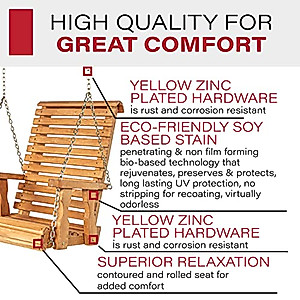 Amish Heavy Duty Roll Back Pressure Treated Swing Chair (Cedar Stain)