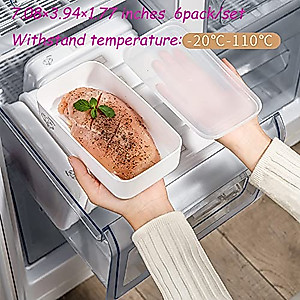 Stackable Fridge Storage Container,Set of 6 pack MINI Plastic Food Storage Containers,Fridge and Freezer Storage Trays to Store Fruits, Vegetables, Meat and More